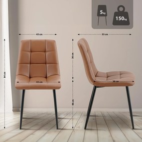 Jídelní židle Antibes umělá kůže – tmavě hnědá
