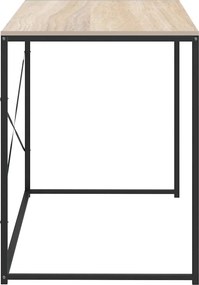 Počítačový stůl černý a dub 110 x 60 x 70 cm kompozitní dřevo 30211