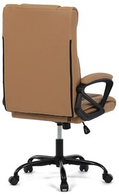 Autronic Židle kancelářská, béžová ekokůže, kovový kříž
