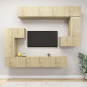 8dílný set TV skříněk dub sonoma kompozitní dřevo