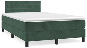 Box spring postel s matrací tmavě zelená 120x190 cm samet 3269846