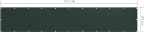 Balkónová zástěna tmavě zelená 90 x 500 cm oxfordská látka 135002