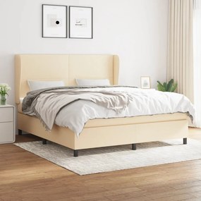 Box spring postel s matrací krémová 180x200 cm textil 3127826