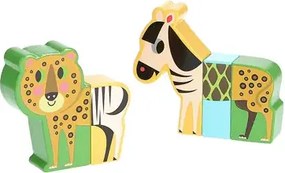 Vilac Dřevěné puzzle Veselé safari / od 2 let