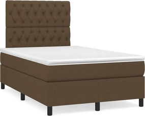 Box spring postel s matrací tmavě hnědá 120x200 cm textil 3142004