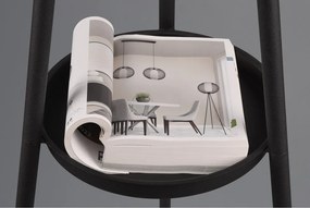 Černá stojací lampa s poličkou (výška 152 cm) Colette – Reality