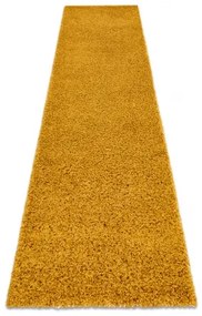 Koberec Běhoun jednobarevný SOFFI shaggy 5cm žlutý Rozměr: 60x100 cm