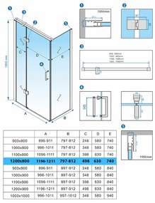BPS-koupelny Obdélníkový sprchový kout HYD-OK02D 120x80 chrom/transparent + vanička HYD-OSV-ST03C bílá