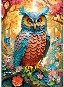 CHERRY PAZZI Puzzle Papírová sova / 1000 dílků / 50 × 70 cm