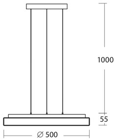 Osmont 66886 Carina LE, stříbrné moderní závěsné svítidlo, 46W LED 4000K, prům. 50cm