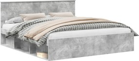 Rám postele s čelo Beton 180 x 200 cm Kompozitní dřevo 3407844