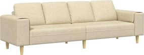 Pohovka do obývacího pokoje Krémová 250 x 77 x 76 cm Polyester 3335087