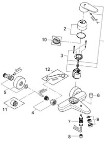 GROHE 33390002 - Vanová baterie EURODISC COSMOPOLITAN DN 15 lesklý chrom
