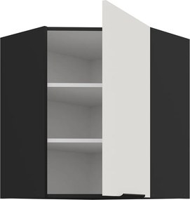 ARIA wb | horní kuchyňská skříňka 60x60 GN-72 1F (45°) rohová s policemi | 60x60 cm | černá/bílá