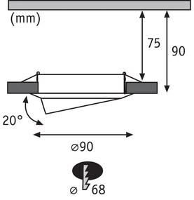 Paulmann 93412 LED base, kulatá bodovka z kartáčovaného hliníku, 1x6,5W LED 3000K GU10, prům. 9cm