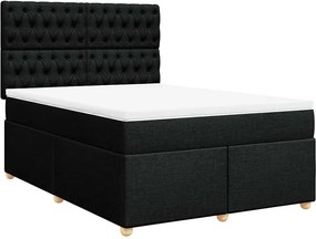 Box spring postel s matrací černá 160x200 cm textil 3293640
