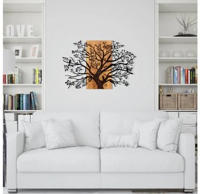 Asir Nástěnná dekorace 85x58 cm strom dřevo/kov AS1657