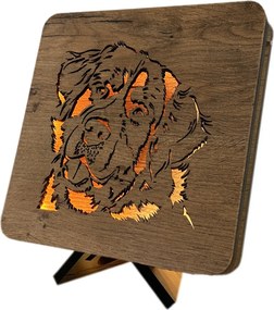 Li-Go "Bernardýn, Salašnický pes" lampa 19x19 cm provedení povrchu: dub