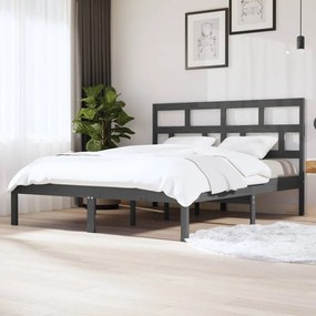 Rám postele šedý masivní borovice 160 x 200 cm,  3101230 HangarStore.cz