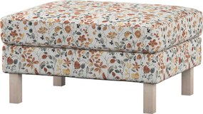 Potah na podnožku IKEA Karlstad barva oranžová látka pletený vzor, vzorované