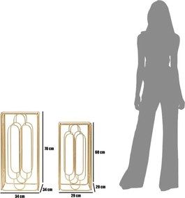 Sada stojanů na květiny Yeraldina 34 cm zlatá