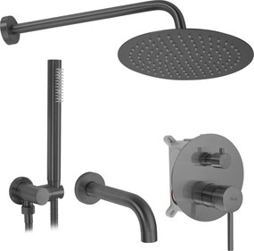 Rea Lungo, podomítkový vanovo-sprchový set + BOX, grafitová, REA-P6380