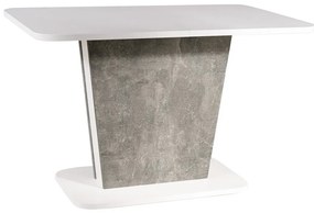 Jídelní stůl CALIPSO rozkládací 110x68 šedá beton/bílá mat