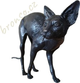 Sphynx – bronzová socha sfingy kočky, elegantní ručně vyrobená dekorace pro milovníky koček