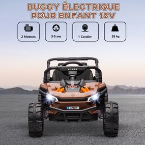 AIYAPLAY Elektrické Dětské Auto UTV, Elektrický Dětský Buggy, 2.4Ghz dálkový ovladač, 2 12V motory, 2 rychlosti, hudba, klakson, světla, pro děti 3-5…