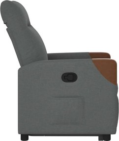 Zvedací polohovací křeslo tmavě šedé textil 3324007