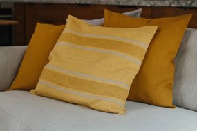 Lněný povlak na polštář 40x40 cm Amber Bronze Stripes – Linen Tales