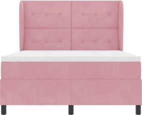 Postel s boxspringem s čelo Růžová 200 x 160 cm samet 3340939