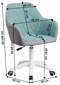 Kancelářská židle Senta (mentolová + šedá). 1033938