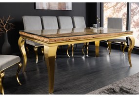 Massive home | Jídelní stůl MODERN BAROCK BARRACUDA 200cm zlatá vč. skleněný top bez teakového topu