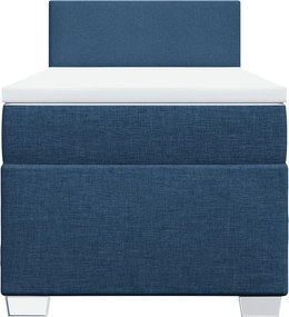 Box spring postel s matrací modrá 90x200 cm textil 3288070