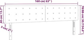 Čelo postele s LED černé 160x5x78/88 cm samet 3122102