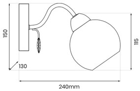 Nástěnné bodové svítidlo CONNOR 1xE27/15W/230V lesklý chrom/bílá