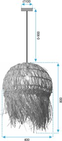Toolight Toolight, závěsné svítidlo 1xE27 APP1251-1CP, přírodní, OSW-40120