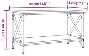 Konferenční stolek černý 80x45x45 cm kompozitní dřevo a železo - Default Title