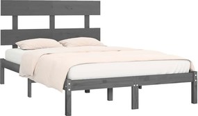 Rám postele šedý masivní dřevo 200 x 200 cm 3104695