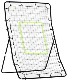 HOMCOM Kickback odrazová branka 75x126cm, odrazová stěna z oceli a PE, tréninková pomůcka pro fotbal, černá | Aosom.de