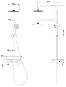 Aqualine MARCO sprchový sloup s pákovou baterií, chrom - SL100