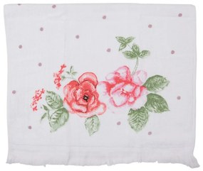 Bílý kuchyňský froté ručník s růžemi – 40x66 cm