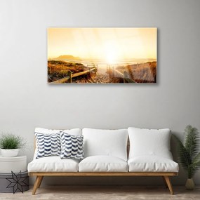 Obraz na skle Stezka Krajina 120x60 cm