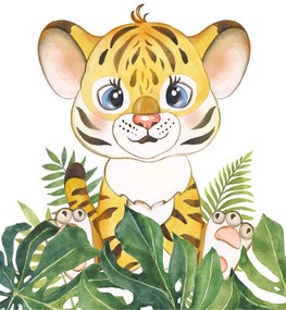 Plakát Safari Tygřík - Obraz, Plakát Velikost: B2 - 50x70 cm, Volba rámu: s černým rámem