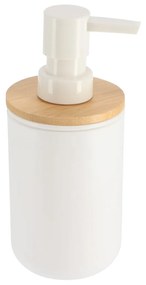 Dávkovač mýdla Besson, bílá/s dřevěnými prvky, 300 ml
