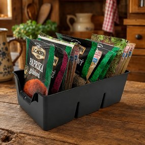 ALTOM Organizér na koření v sáčcích, zásobník, BEN3 - černá, 20x14x8