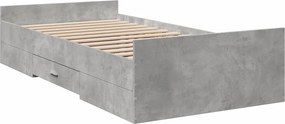 Rám postele se zásuvkami betonově šedý 75 x 190 cm kompozit 3280352
