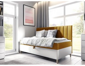 Kontinentální postel Junior Kamire 2, Rozměr postele: 80x200, Barva:: ekokůže Soft 017 (bílá) + Fresh 04