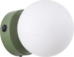 Sollux Lighting Nástěnné svítidlo YOLI 1 olivově zelené s vypínačem